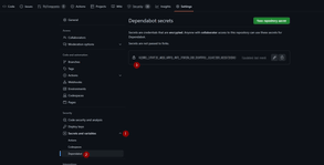 Dependabot GitHub workflow fails - deployment_token was not provided